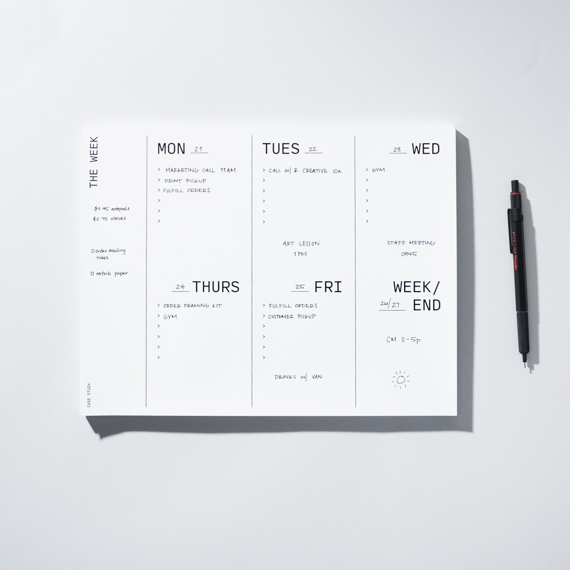 Weekly Planner Desk Pad – Case Study